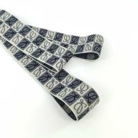 China Dark Grey Elastic Band Check Pattern Jacquard Elastic Custom Logo Elastic Band for Clothes for sale