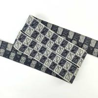 China Dark Grey Elastic Band Check Pattern Jacquard Elastic Custom Logo Elastic Band for Clothes for sale