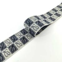 China Dark Grey Elastic Band Check Pattern Jacquard Elastic Custom Logo Elastic Band for Clothes for sale