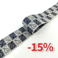 China Dark Grey Elastic Band Check Pattern Jacquard Elastic Custom Logo Elastic Band for Clothes for sale