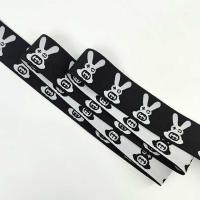 China Fast Delivery Elastic Webbing Black White Jacquard Elastic Daisy Elastic Band for Garment for sale