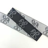 China Huge Inventory for Stocking Up Elastic Webbing Black White Jacquard Elastic Daisy Elastic Band for Garment for sale