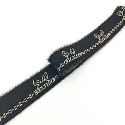 China Free Sample Elastic Webbing Nylon Fluff Jacquard Elastic Fancy Design Elastic Band with Pattern for sale