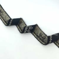 China Free Sample Elastic Webbing Nylon Fluff Jacquard Elastic Fancy Design Elastic Band with Pattern for sale