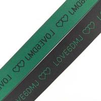 China 4 CM Jacquard Elastic Band Black Elastic Webbing Strap Band Elastic Nylon Webbing Strap with Green Letters for sale