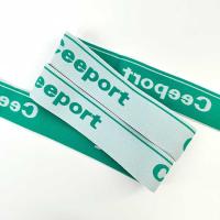 China Free Sample Jacquard Webbing Mint Color Elastic Band Jacquard Elastic Band Two Tone Elastic Band with Stripe and Letters for sale