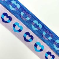 China Huge Inventory Elastic Waistband Cute Heart Elastic Band Jacquard Elastic Band Yarn-dyed Jacquard Elastic Webbing for sale