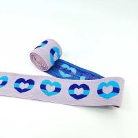 China Huge Inventory Elastic Waistband Cute Heart Elastic Band Jacquard Elastic Band Yarn-dyed Jacquard Elastic Webbing for sale
