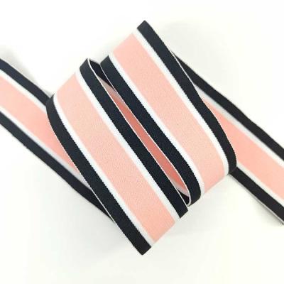 China Free Sample Elastic Polyester Strap Sustainable Pink Strap Elastic Band for Hatband for sale