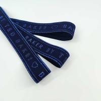 China Navy Letter Pattern Narrow Stretch Lace Trim Decorative Elastic Ribbon Christmas Elastic Ribbon for sale