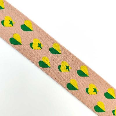 China Guangdong Factory New Design Jacquard Elastic Webbing Elastic Waistband Custom Stripe Webbing Elastic Woven Band for sale
