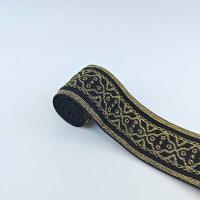 China Black Gold Elastic Band Jacquard Elastic Band Resistance Webbing for Clothes for sale