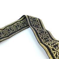 China Black Gold Elastic Band Jacquard Elastic Band Resistance Webbing for Clothes for sale