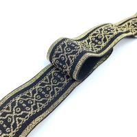 China Black Gold Elastic Band Jacquard Elastic Band Resistance Webbing for Clothes for sale