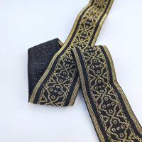 China Black Gold Elastic Band Jacquard Elastic Band Resistance Webbing for Clothes for sale
