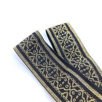 China Black Gold Elastic Band Jacquard Elastic Band Resistance Webbing for Clothes for sale