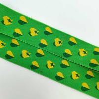 China Free Sample Green Elastic Band Heart Shape Pattern Jacquard Elastic Band Elastic Webbing for Garments for sale