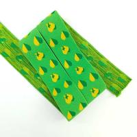 China Free Sample Green Elastic Band Heart Shape Pattern Jacquard Elastic Band Elastic Webbing for Garments for sale