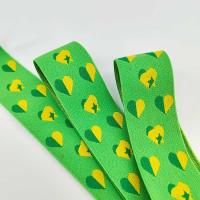 China Free Sample Green Elastic Band Heart Shape Pattern Jacquard Elastic Band Elastic Webbing for Garments for sale