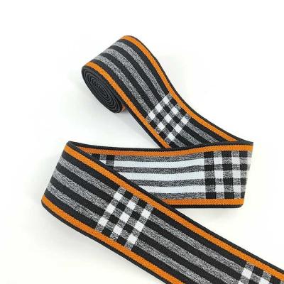 China Elasticated Yarn-dyed Elastic Band Well Made Stretchable Waistbands Elastic Jacquard Band for Ladies for sale