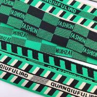 China Green Black Jacquard Elastic Band Polyester Custom For Underwear Garment for sale