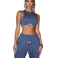 China Summer Custom Logo Tank Crop Top with Shorts Jogger Set Tracksuit Two Piece Set for Women Clothing for sale