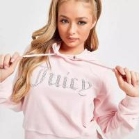 China Winter Wear Outfit Female Sweatsuit Set Street Wear Thick Cotton Rhinestone Velour Women Tracksuit for sale