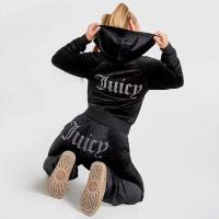 China Winter Wear Outfit Female Sweatsuit Set Street Wear Thick Cotton Rhinestone Velour Women Tracksuit for sale