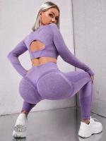 China Workout Outfit Sports Wear Push up Yoga Suits Women Long Sleeves Scrunch Leggings Yoga Set Gym Fitness Set Run Clothes Tracksuit for sale