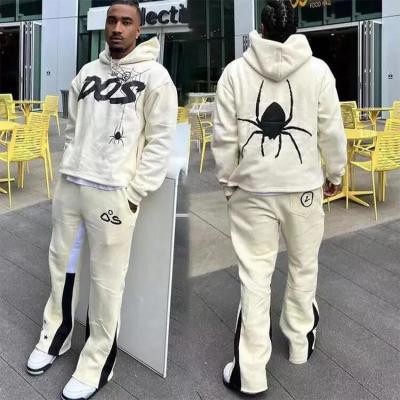 China 100% Cotton Custom Sweat Suits Two Piece Oversized Men Hoodie French Terry Oversized Puff Print Tracksuit for Men for sale