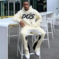 China 100% Cotton Custom Sweat Suits Two Piece Oversized Men Hoodie French Terry Oversized Puff Print Tracksuit for Men for sale