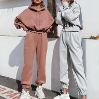 China Autumn Winter Jogger Jumper Gym Workout Women Fall 2 Piece Set Crop Top Oversize Hoodie Tracksuits for sale