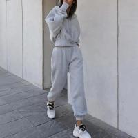 China Autumn Winter Jogger Jumper Gym Workout Women Fall 2 Piece Set Crop Top Oversize Hoodie Tracksuits for sale