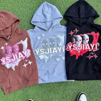 China Custom Flared Puff Printing Stacked Sweat Suits Slim Fit Puff Print Men Tracksuit Sweatsuit for sale
