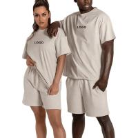 China Customized Women Summer 2 Piece Tracksuit Short Set Unisex Sweatsuit Printed Short Sleeve Summer Shorts T Shirt Set for Men for sale