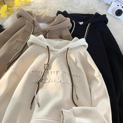 China Custom Cotton Tracksuit High Quality Puff Printing Men Manufacturers Heavyweight Essentials Embossed Hoodie Sweatshirt for sale