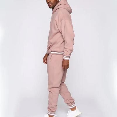 China Custom Cotton Sports Plus Size Men&prime;s Jogger Sweatsuit Gym Plain Fleece Winter Pink Jogging Hoodies Tracksuits Apparel Set for sale