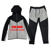 China Custom Logo OEM Fleece Jogging Set Gym Sports Zipper up Hoodie Jogger Women Sweat Tracksuits for sale