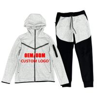 China Custom Logo OEM Fleece Jogging Set Gym Sports Zipper up Hoodie Jogger Women Sweat Tracksuits for sale