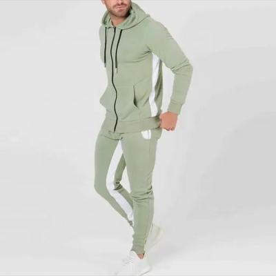 China Active Wear High Quality Heavyweight 100% Cotton Men Tracksuit Custom Full Zip Sweatpants and Hoodies Set for Men for sale
