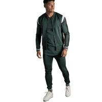 China Active Wear High Quality Heavyweight 100% Cotton Men Tracksuit Custom Full Zip Sweatpants and Hoodies Set for Men for sale