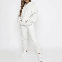China Custom Logo Winter High Quality Casual Wool Sweatpants and Hoodie 2 Piece Sets Fitness Solid Color Cotton Fleece Women Tracksuit for sale