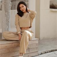 China New Stylish Custom Logo Tracksuit Drop Shoulder Crop Tops Hoodies and Jogging Sweatsuit 2 Pieces Set Women Tracksuits for Women for sale