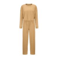 China New Stylish Custom Logo Tracksuit Drop Shoulder Crop Tops Hoodies and Jogging Sweatsuit 2 Pieces Set Women Tracksuits for Women for sale
