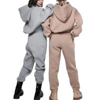 China Drawstring Pants Two Piece Sets Women Tracksuit Jogging Suits Women Sweatpants and Hoodie Set for sale
