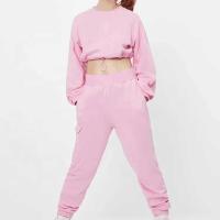 China Custom Latest Designs Cropped Sweatshirt Joggers Two Piece Tracksuits for Women for sale
