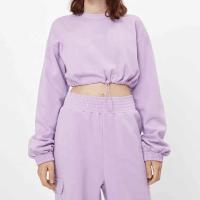 China Custom Latest Designs Cropped Sweatshirt Joggers Two Piece Tracksuits for Women for sale