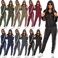 China Custom Women Sport Clothing Fashion Hooded Training Track Sweat Suit Jogging Suits Wholesale Velvet Tracksuits for sale