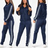 China Custom Women Sport Clothing Fashion Hooded Training Track Sweat Suit Jogging Suits Wholesale Velvet Tracksuits for sale