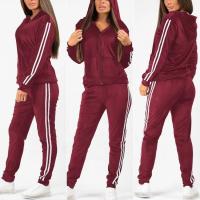 China Custom Women Sport Clothing Fashion Hooded Training Track Sweat Suit Jogging Suits Wholesale Velvet Tracksuits for sale